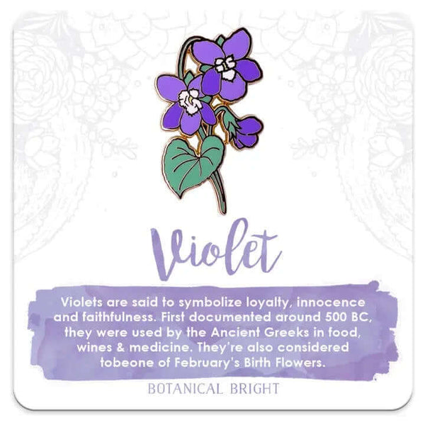Violet Flower Enamel Charm Pin